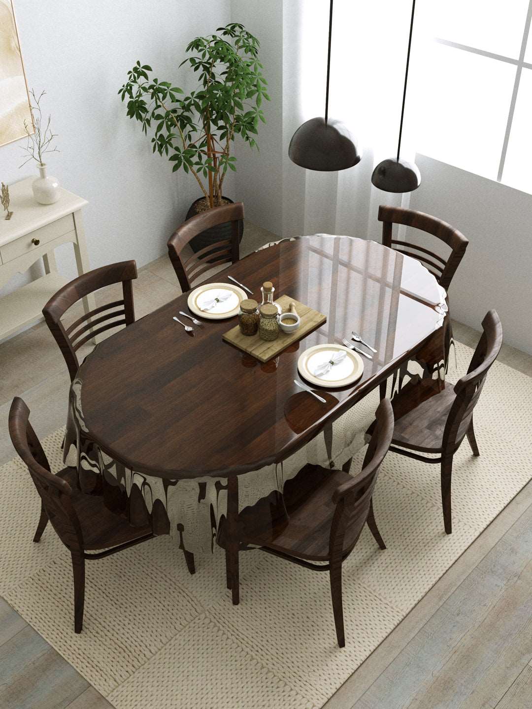6 seater round dining table cover store